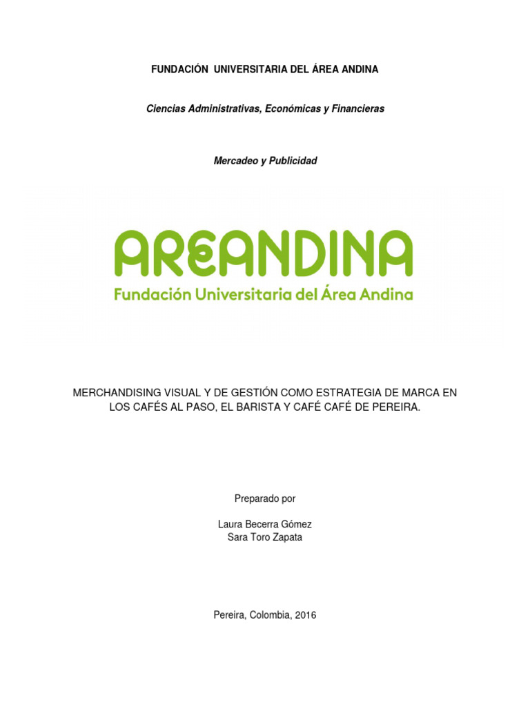 Merchandising Visual y de Gestión Como Estrategia de Marca en Los Cafés ...