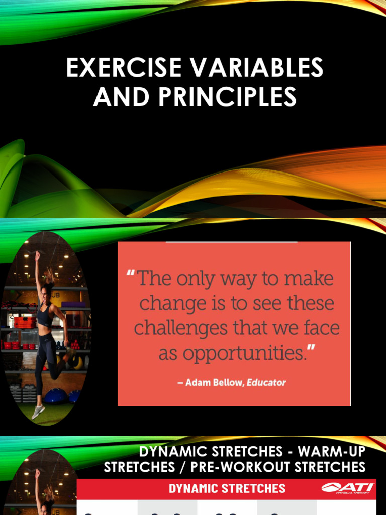 Exercise Variables And Principles Pdf Physical Fitness Skeletal Muscle 