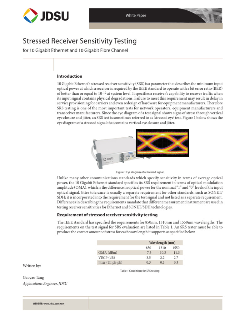 EYE Diagram SRS-Testing - WP - TNT - Ae | PDF | Ethernet ...