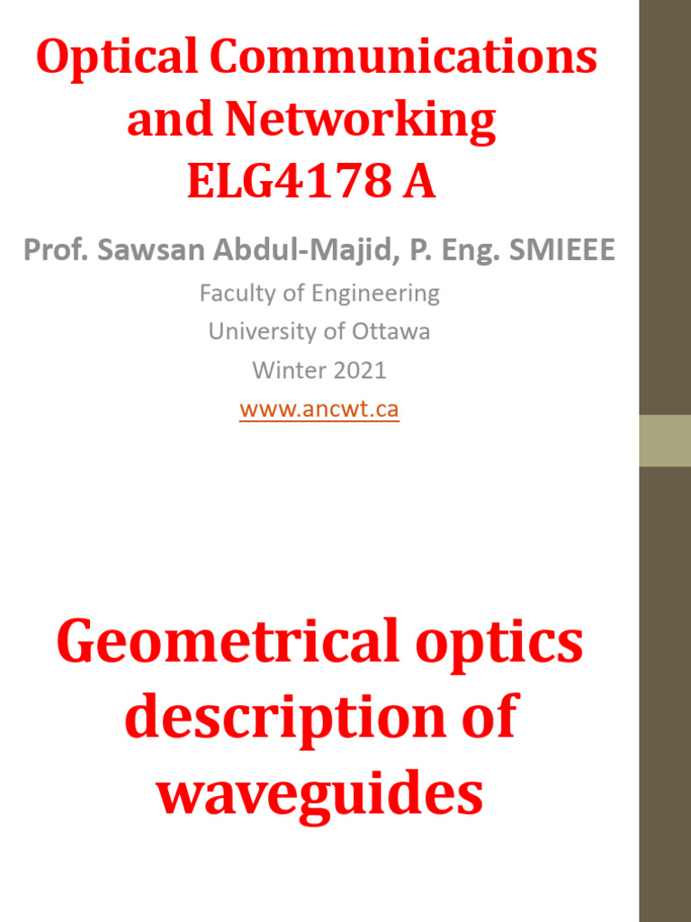 Lecture 2 SM Winter 2021 | PDF | Optics | Waves