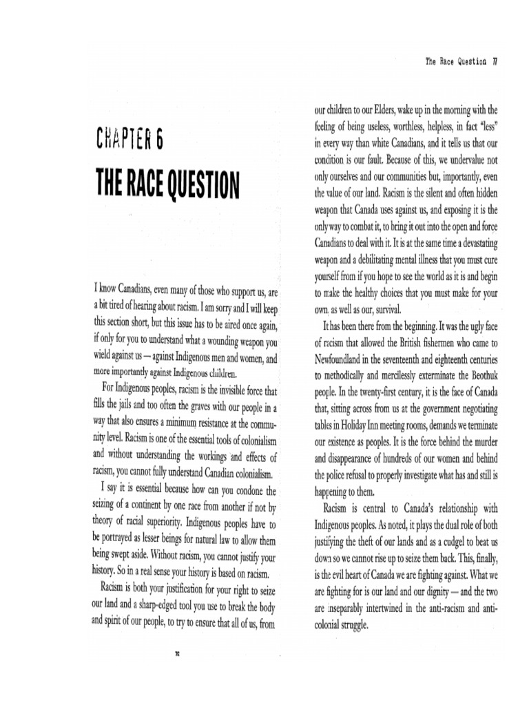 Art Manuel CHPT 3 The Race Question 2 Pages | PDF