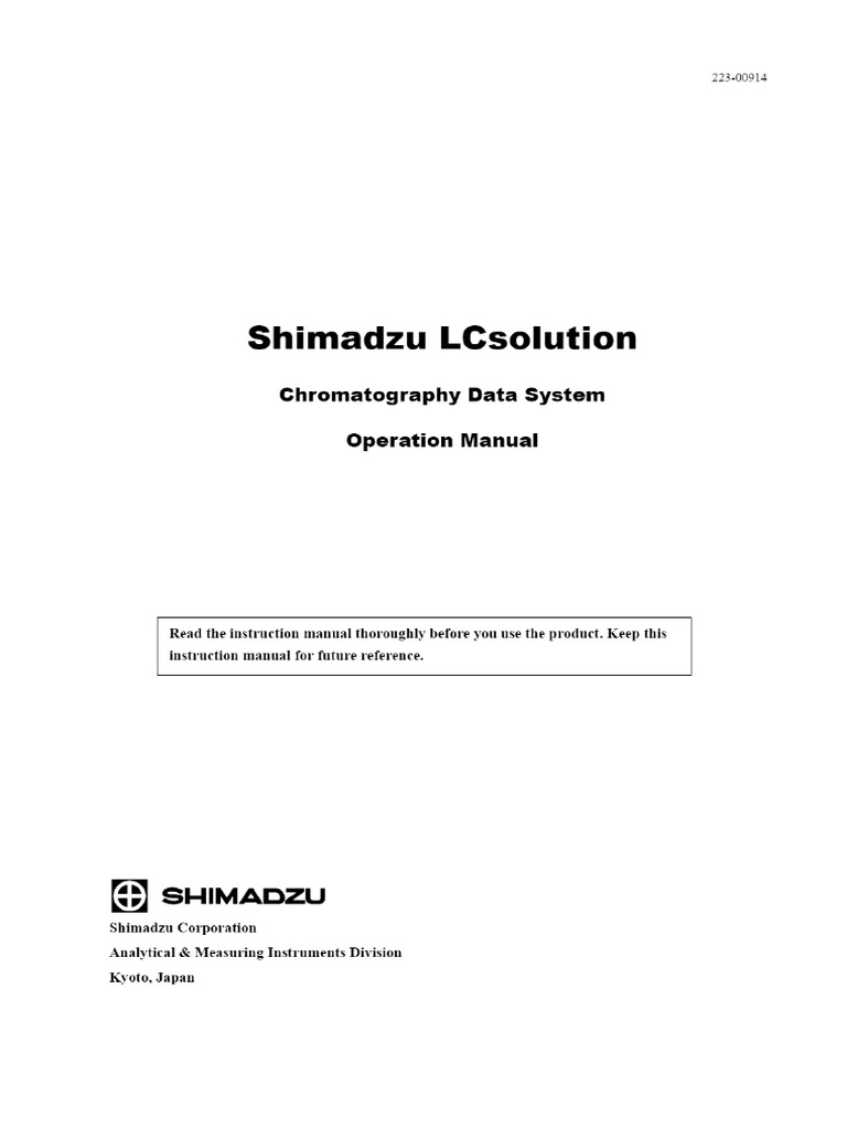 MANUAL Shimadzu LCsolution | PDF