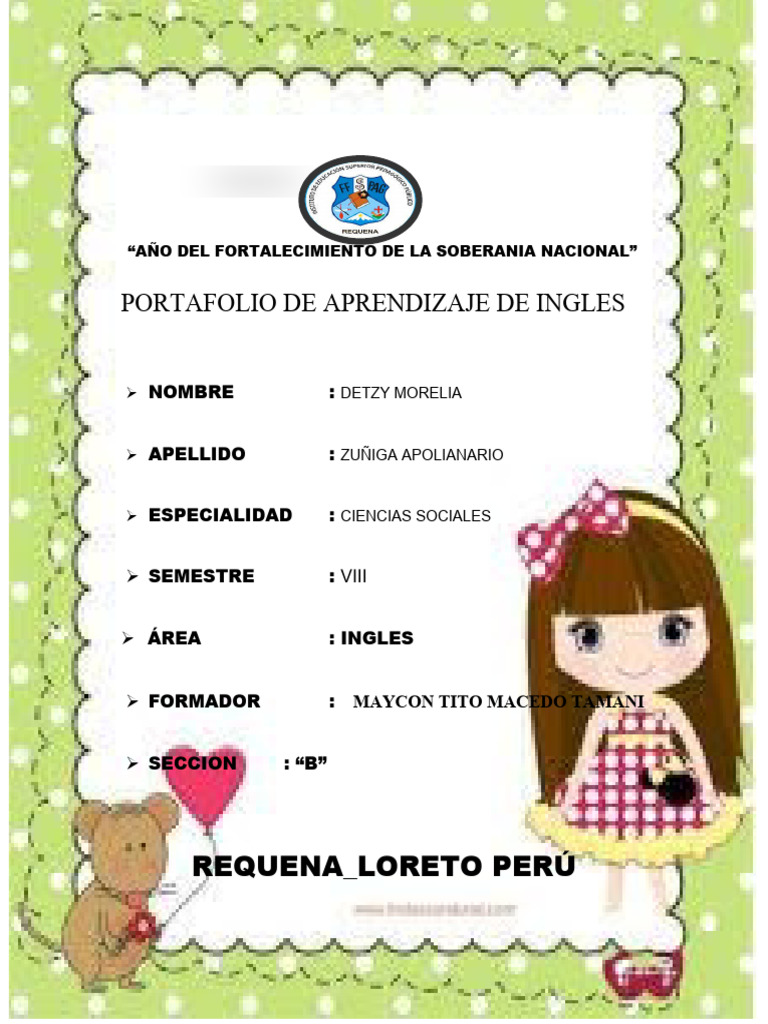 PORTAFOLIO DE INGLES | PDF