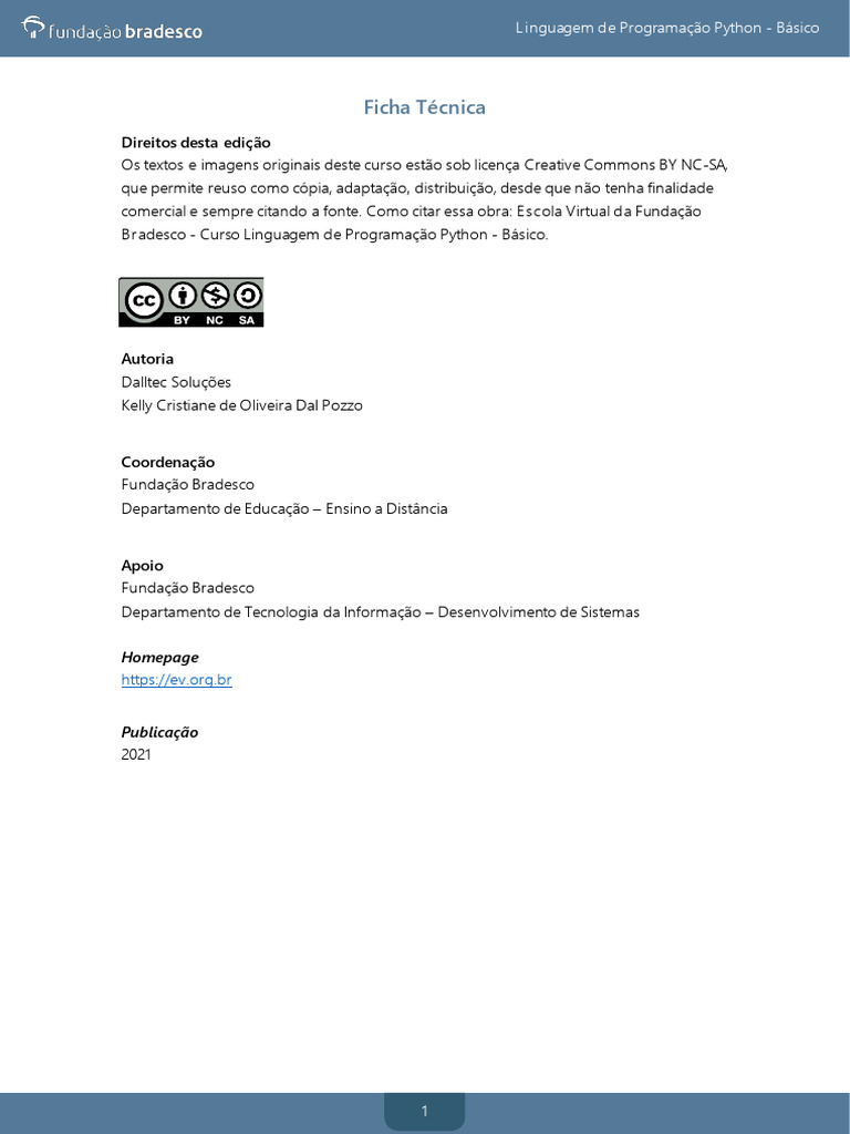 FichaTecnica Linguagem de Programacao Python | PDF