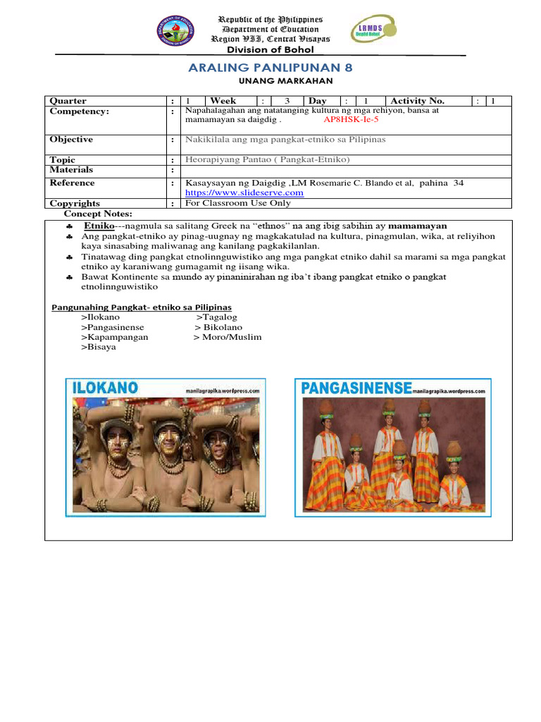 AP8 Q1 W3Day1-3 | PDF