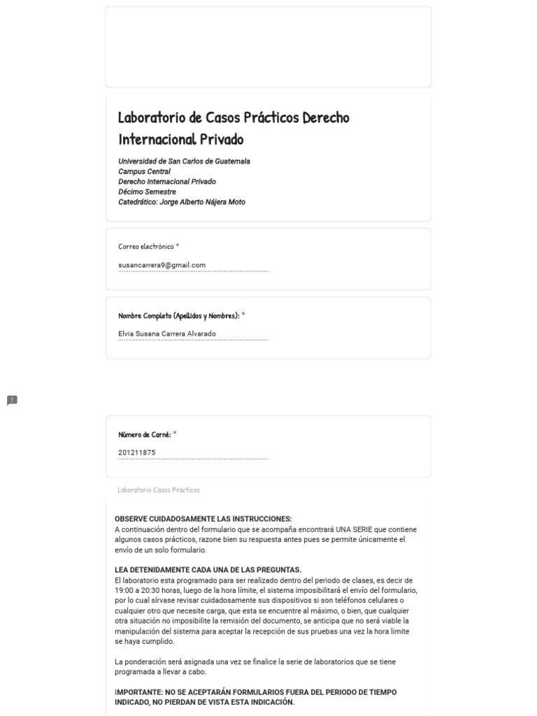 Laboratorio de Casos Prácticos Derecho Internacional Privado, Susan | PDF | Guatemala | Divorcio
