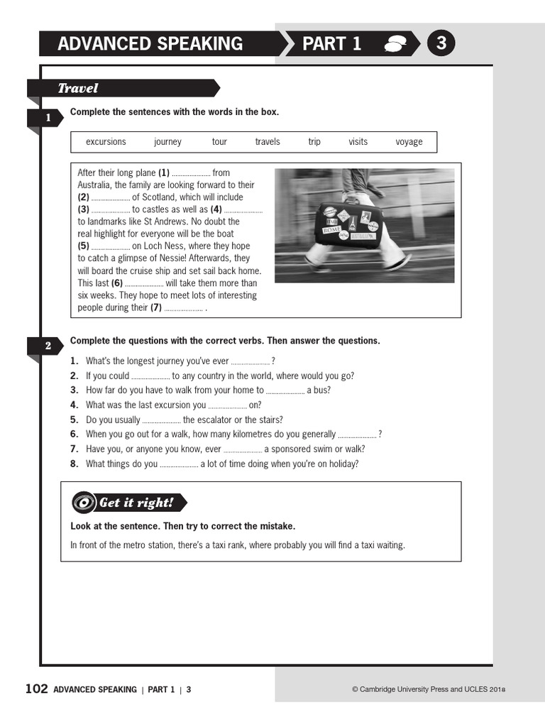 C1 Travel Vocabulary Exercises | PDF