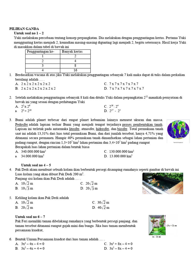 Soal Pas 1 MTK 9 Akm 2223 Ok | PDF