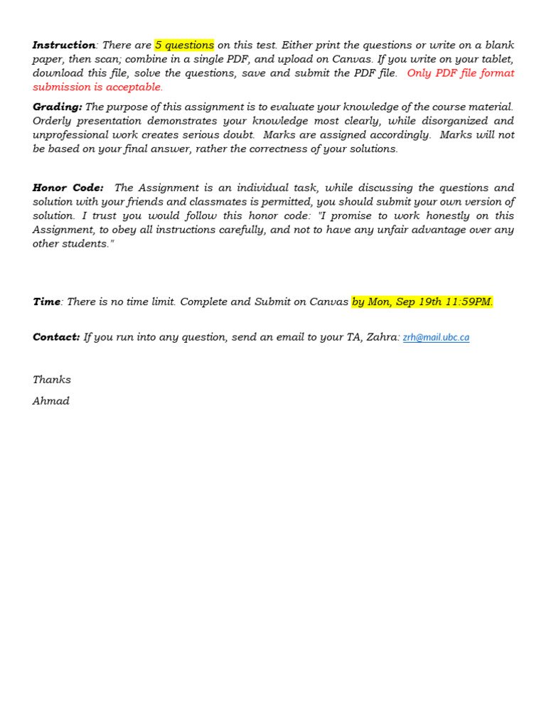 Assignment 1. Review - Solution | PDF