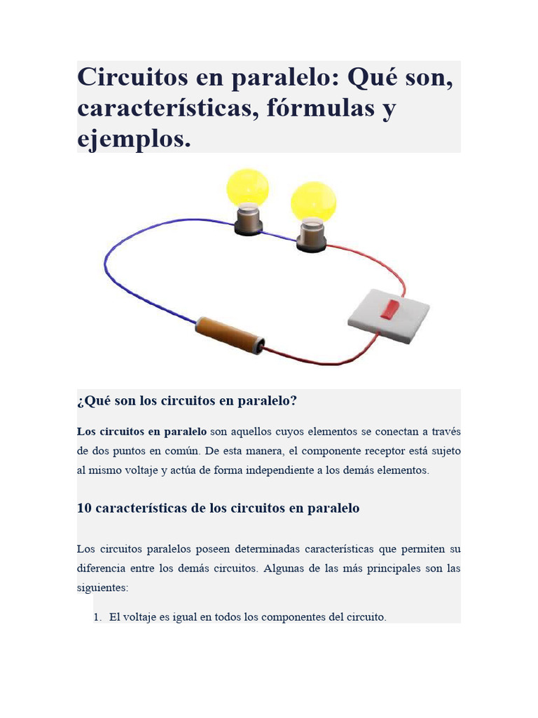 Circuitos en Paralelo: Guía Básica | PDF | Resistencia Eléctrica y ...