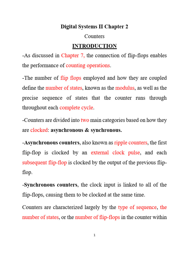 Digital Systems II Chapter 2-1 | PDF