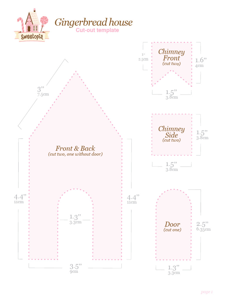 Gingerbread House Cut-Out Template | PDF
