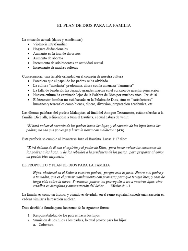 El Plan de Dios para La Familia | PDF | Cristo (título) | Juan el Bautista