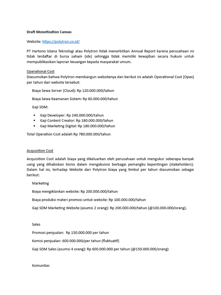 Draft Monetization Canvas | PDF