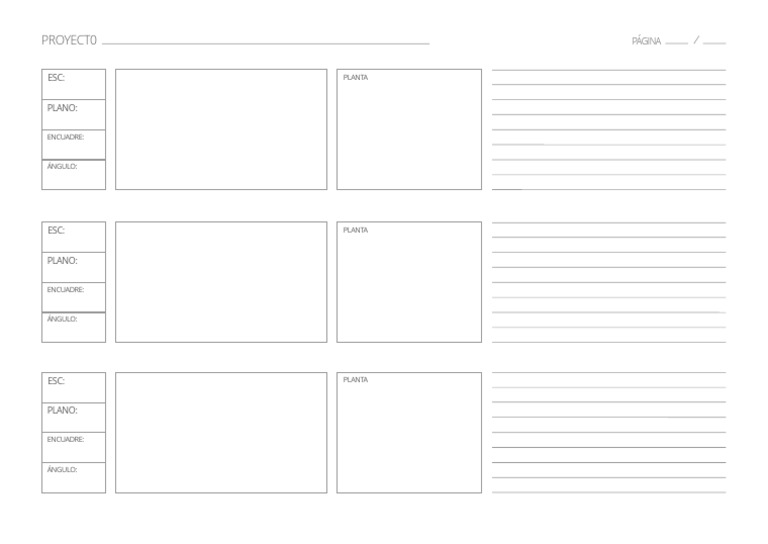 A4 Storyboard Template - 3-Panel - Landscape - StudioBinder | PDF