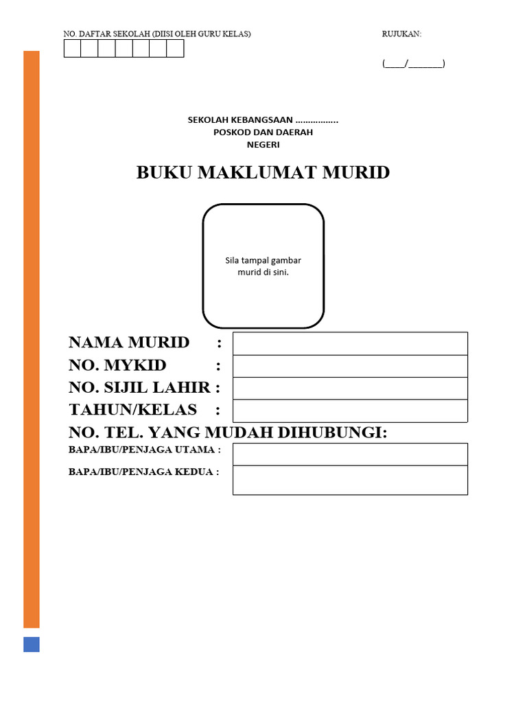 Buku Maklumat Murid Tahun 1 | PDF