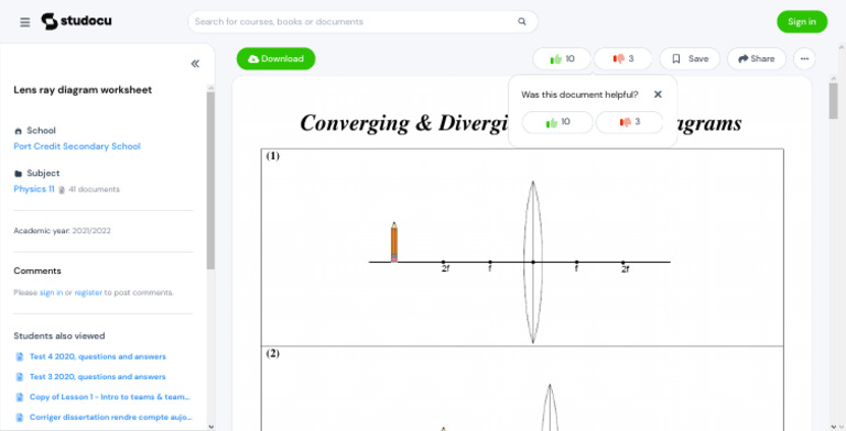 Lens Ray Diagram Worksheet - Converging & Diverging Lenses Ray Diagrams ... Lens Ray Diagram Worksheet - Converging & Diverging Lenses Ray Diagrams ...