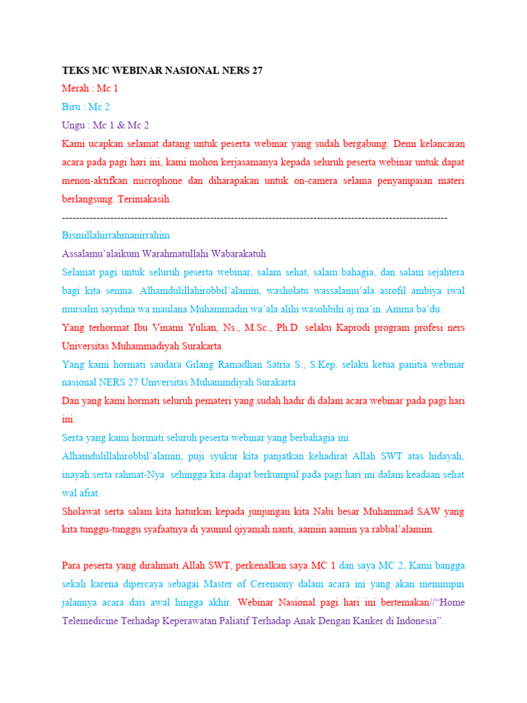 Teks MC Webinar 27 | PDF