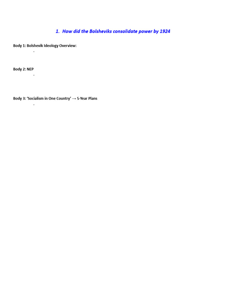 Russia Essay Plans | PDF