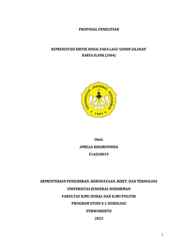 Proposal Amelia Khairunnisa | PDF