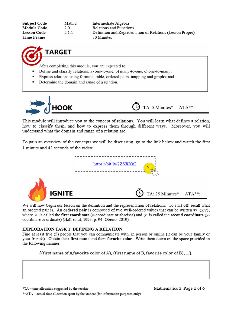 SLG M2 2.1.1 Definition and Representation of Relations ...