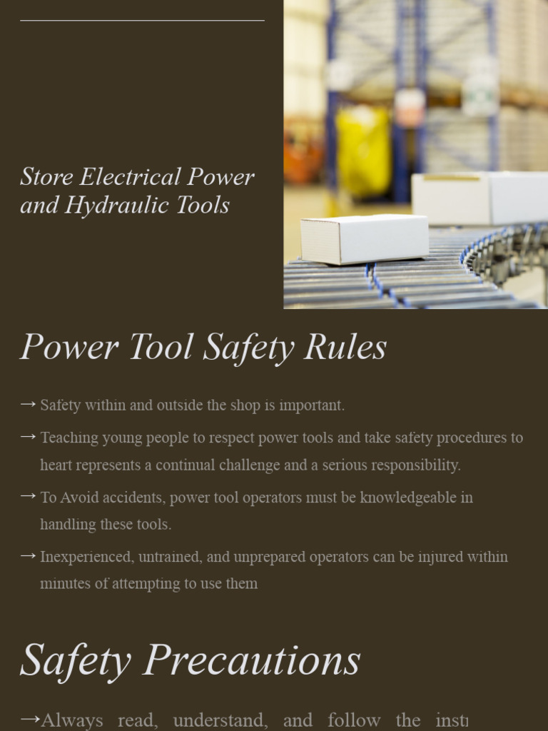 Store Electrical Power and Hydraulic Tools | PDF