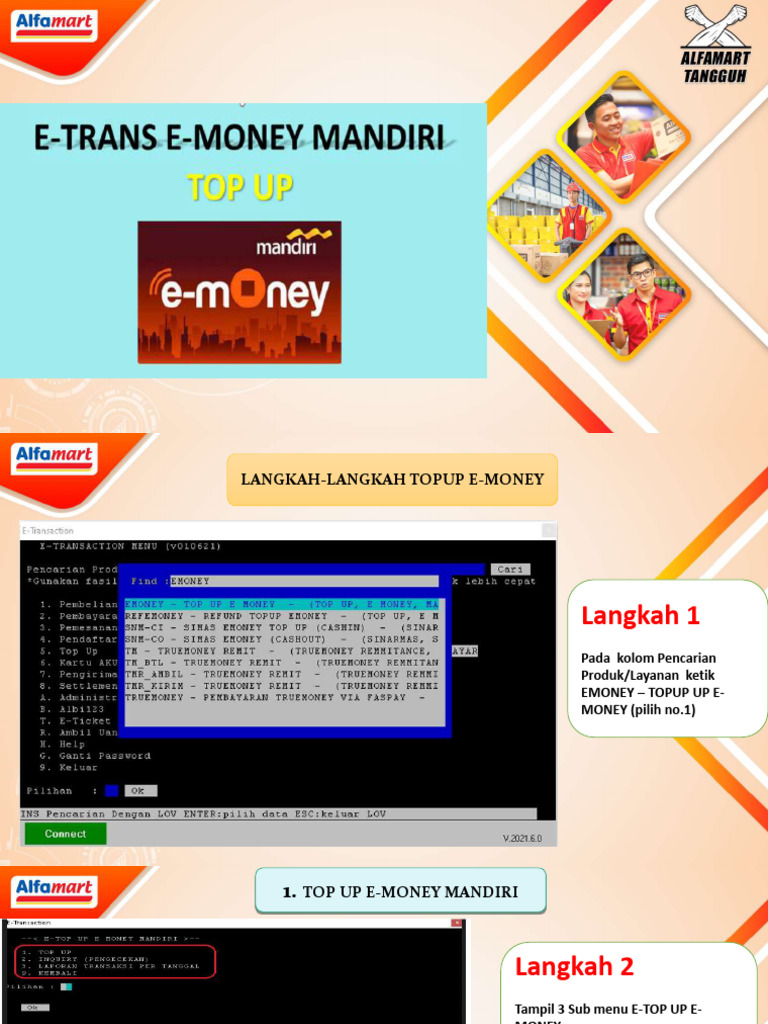 Guidance Transaksi Topup & Refund Etrans Top Up Mandiri | PDF