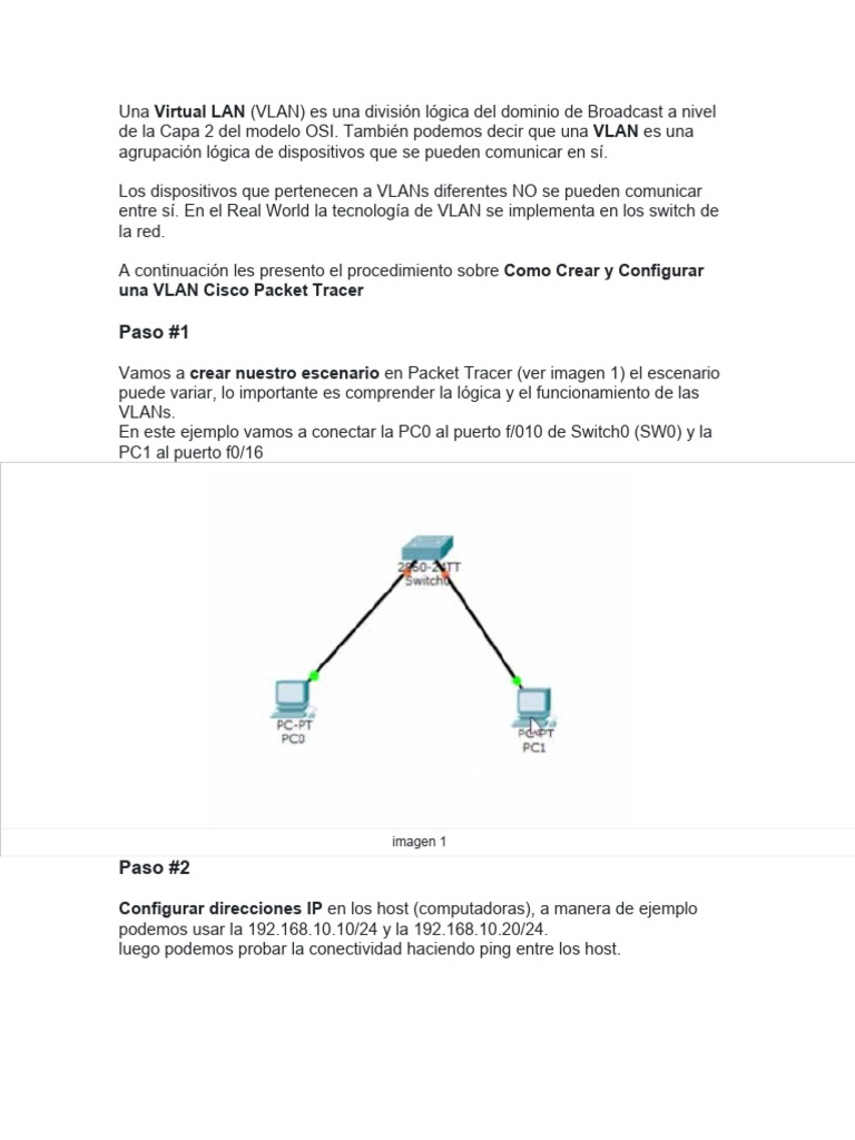 Configurar Vlan Cisco Packet Tracer 1 | PDF