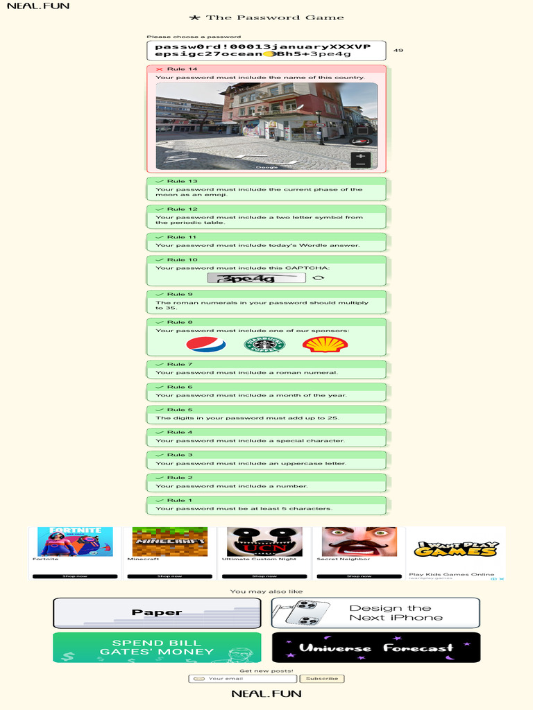 The Password Game | PDF