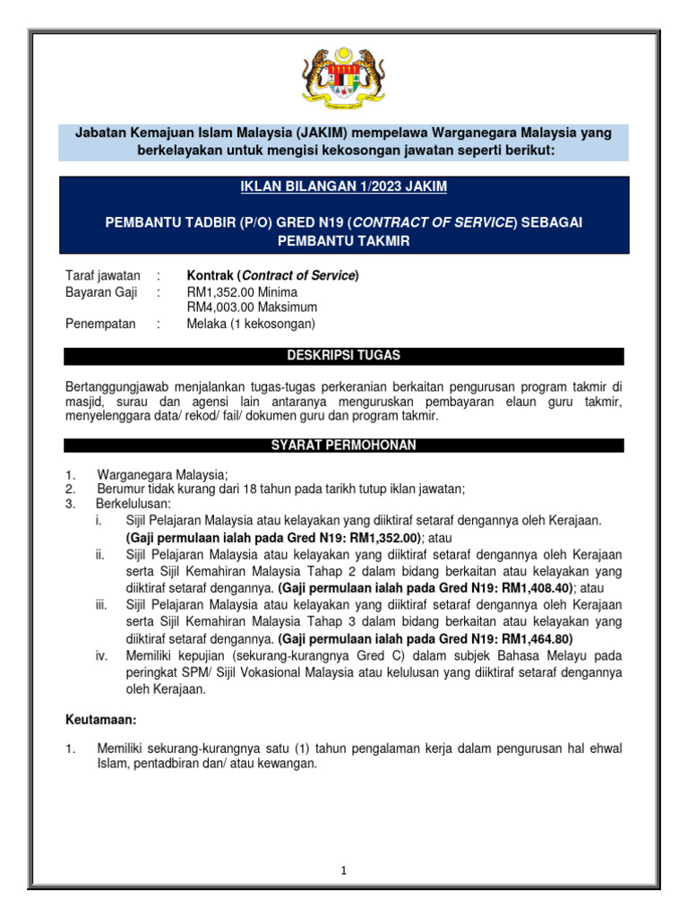 5.pembantu Takmir Gred N19 | PDF