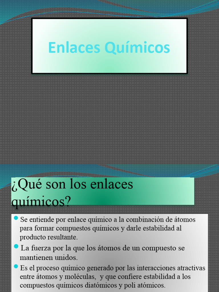 Enlaces Químicos | PDF | Enlace químico | Moléculas