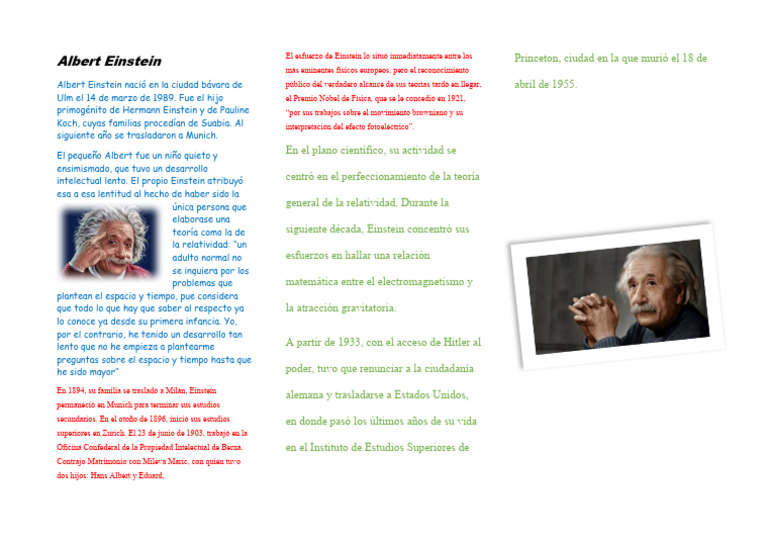 Albert Einstein Triptico | PDF