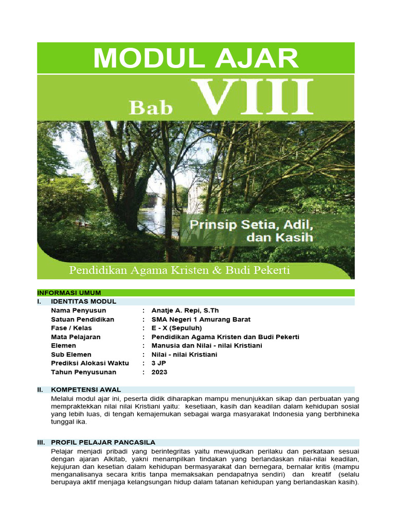 MA PAK - Prinsip Setia, Adil, Dan Kasihi | PDF