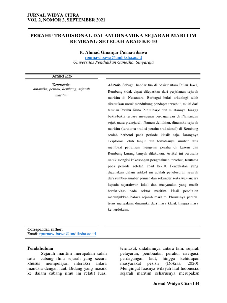 Dinamika Sejarah Perahu Rembang | PDF | Sejarah