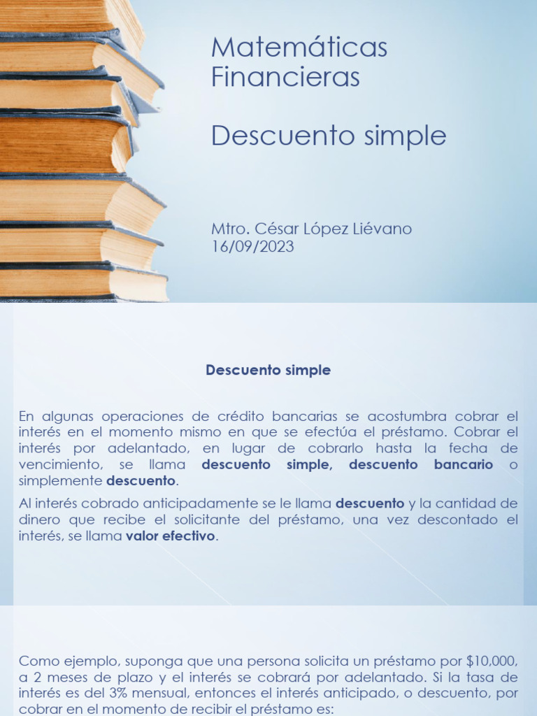 Descuento Simple | PDF | Interés | Bancos