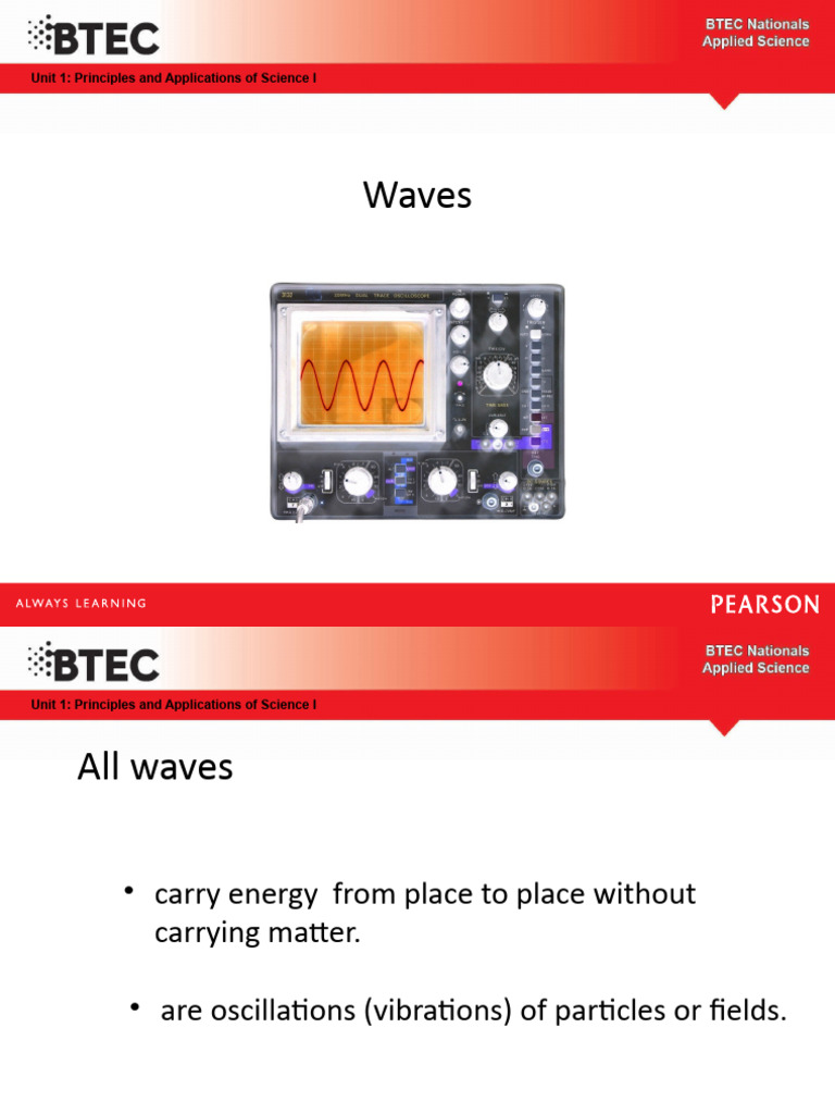 BTEC App Sci Unit 1C_Physics_PPT 5 | PDF | Waves | Wavelength