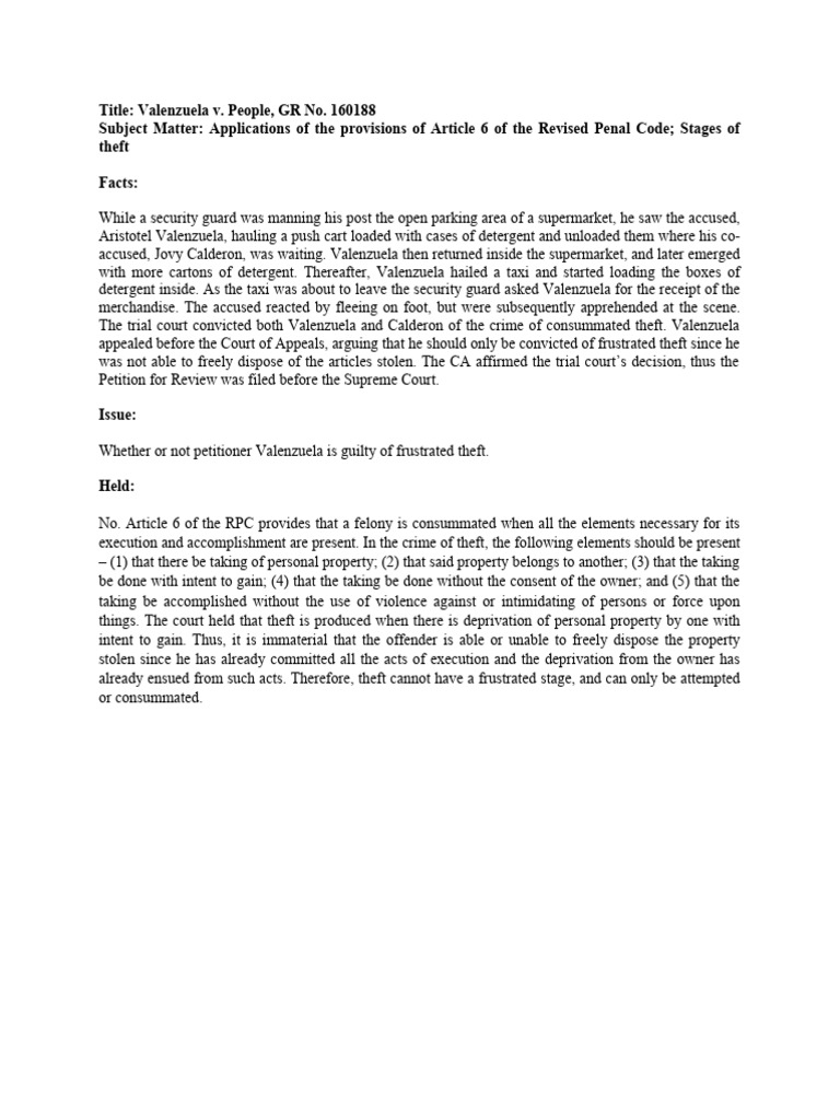 Valenzuela v. People, GR No. 160188 | PDF