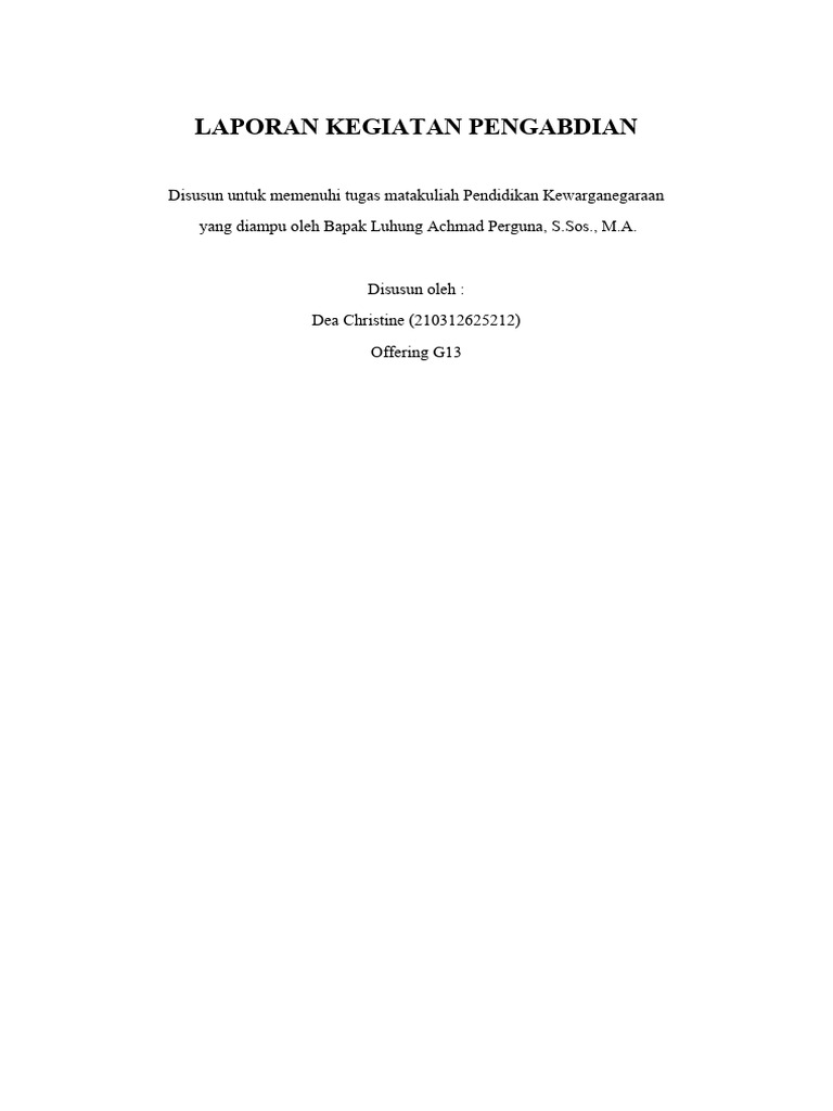 Laporan Kegiatan Pengabdian | PDF