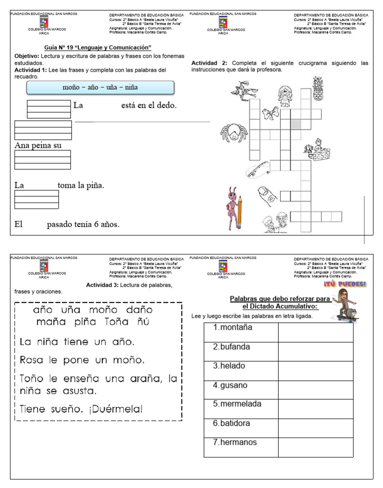 Guía Fonema Ñ | PDF