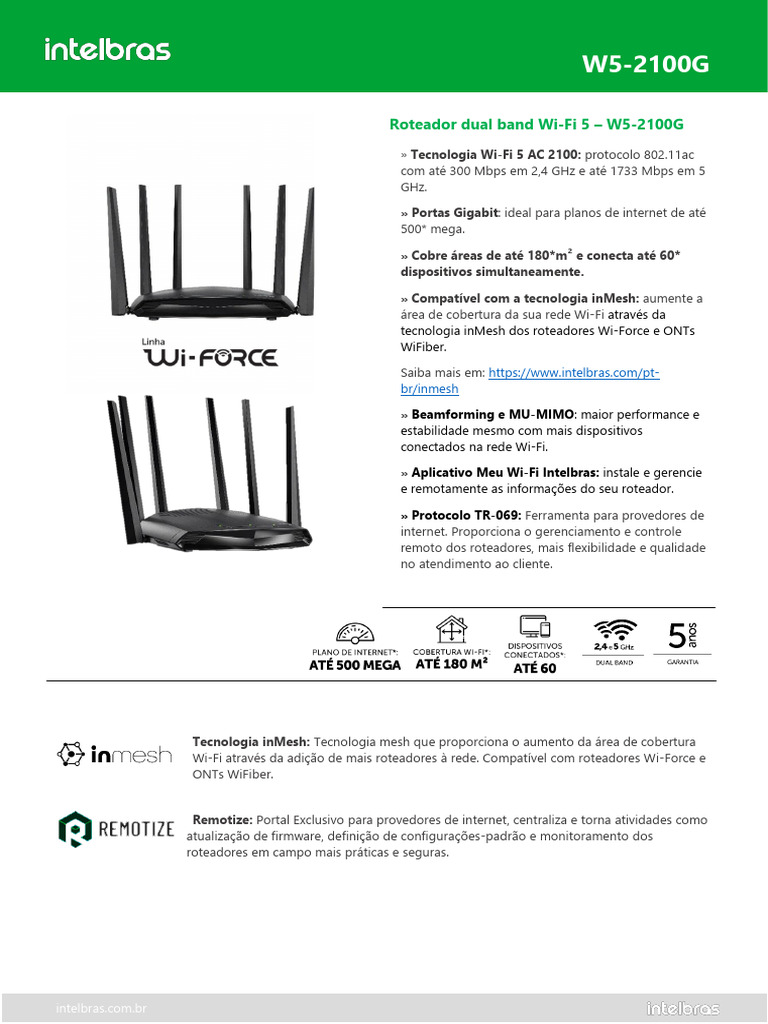 Datasheet (Ficha Técnica) (Wi-Force W5-2100G) | PDF