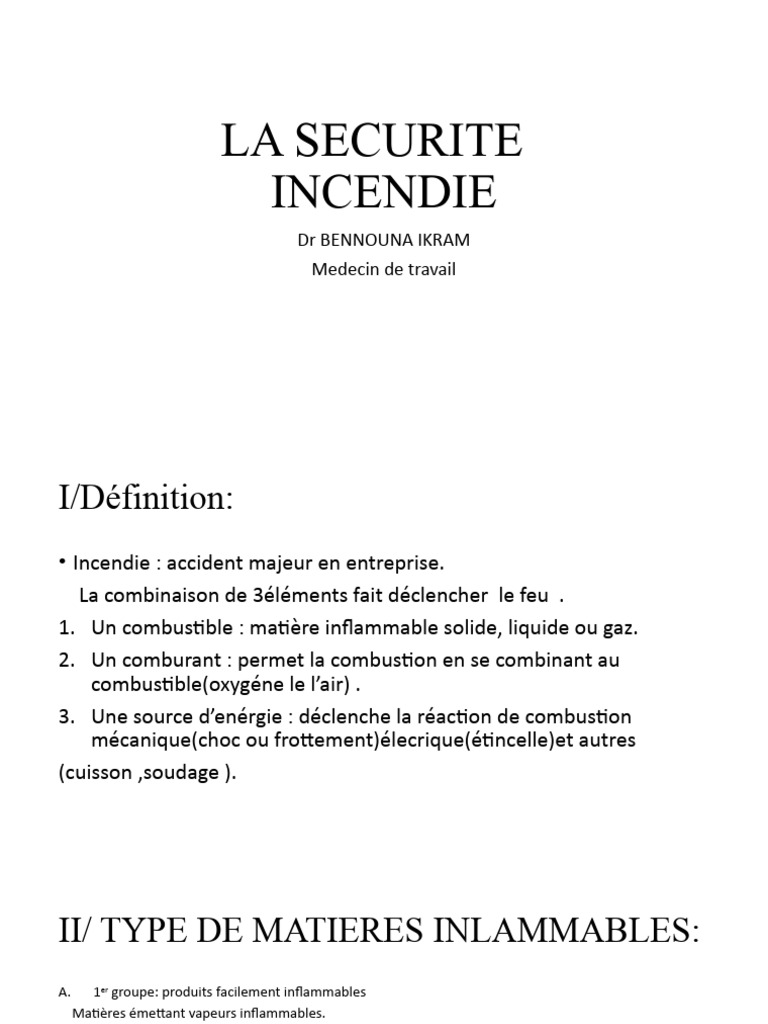 La Securite Incendie | PDF