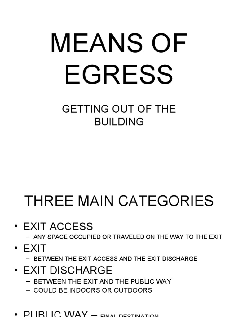 Means of Egress: Key Requirements Explained | PDF | Door | Stairs