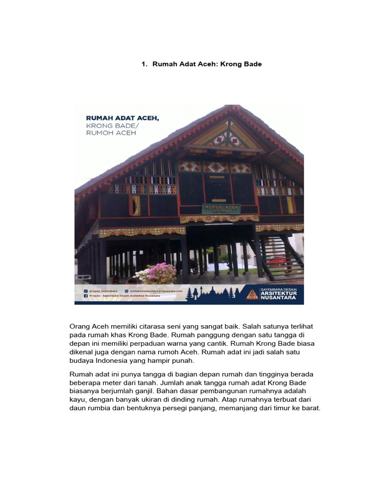Rumah Adat Aceh | PDF