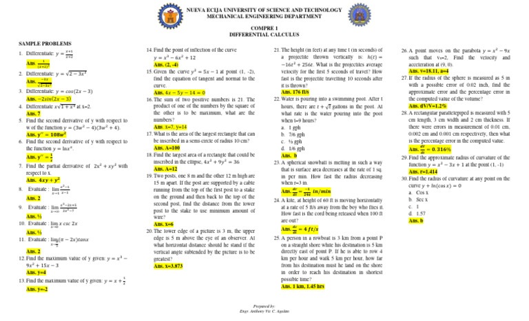 Lesson 09 - Differential Calculus | PDF