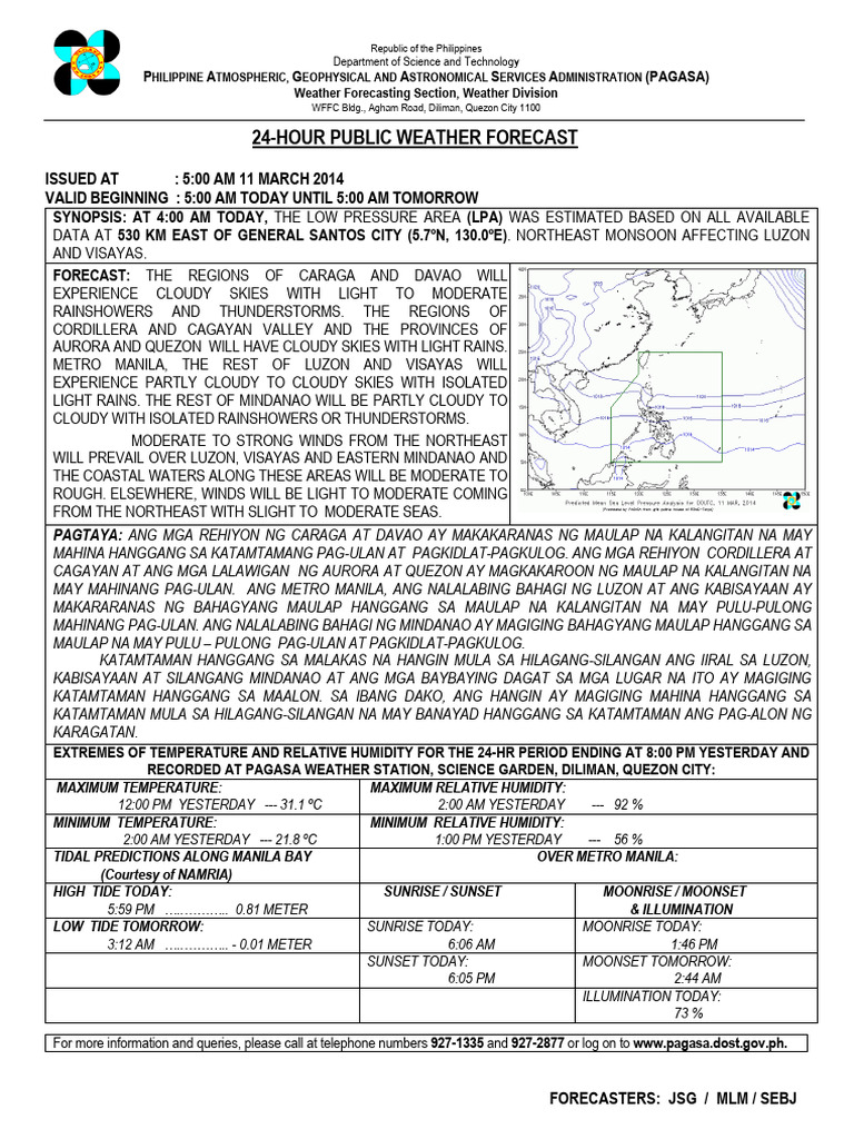 Weather Forecast March 11, 2014 | PDF