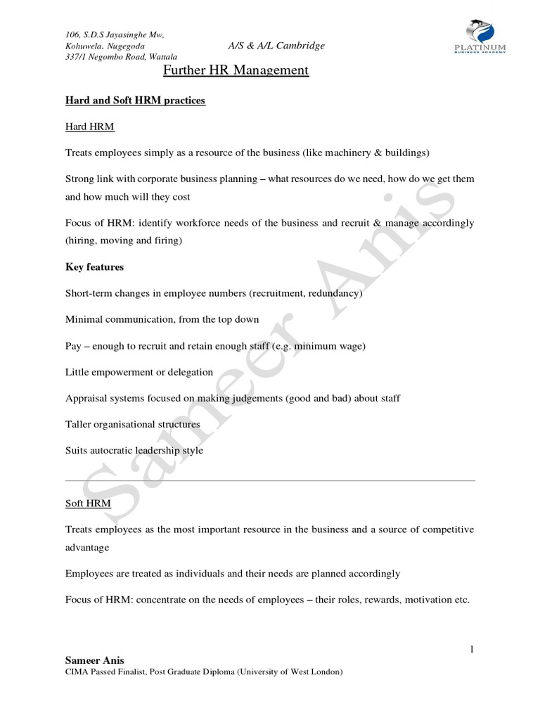 Human Resource Strategies (A2) | PDF