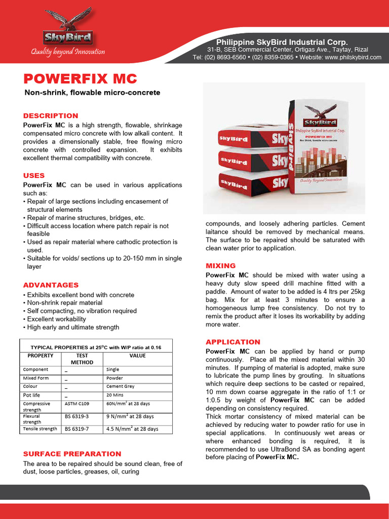 Powerfix MC | PDF | Concrete | Cement