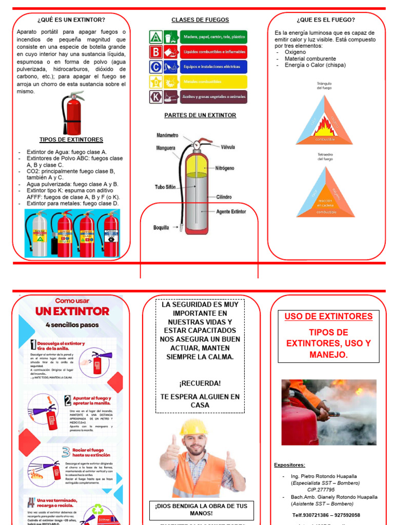 triptico USO DE EXTINTORES | PDF