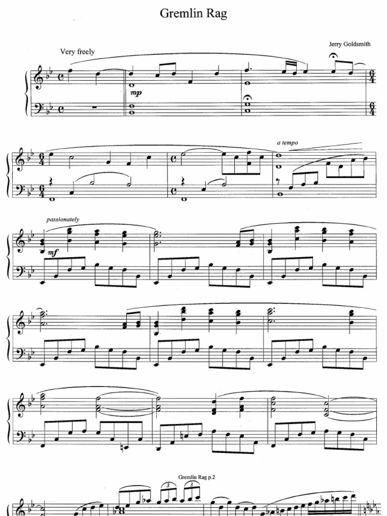 Musique de Gremlin Rag de Goldsmith | PDF