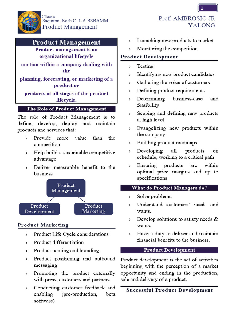 Product Management | PDF